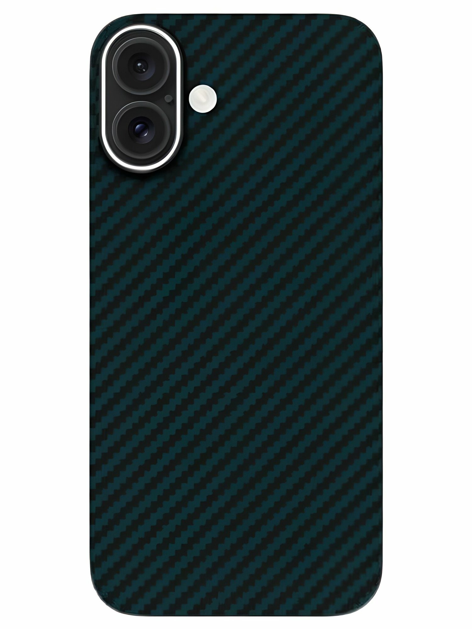 Чехол на iPhone 16 Plus, кевлар (арамид) сверхпрочный, темно-синий