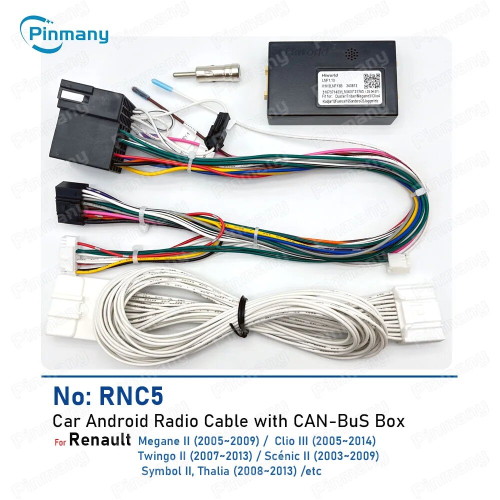 Автомобильный головной блок Android, кабель, жгут проводов, адаптер CAN, декодер шины RNC5 для Renault Clio3 Megane2 Twingo2 Scenic2 Symbol2 RNC5