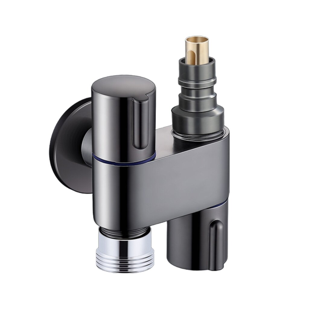 Клапан, Двойной контроллер для туалетного пистолета, один вход два выхода, серый треугольный клапан - запорный клапан для стиральной машины + резьба 3/4 дюйма