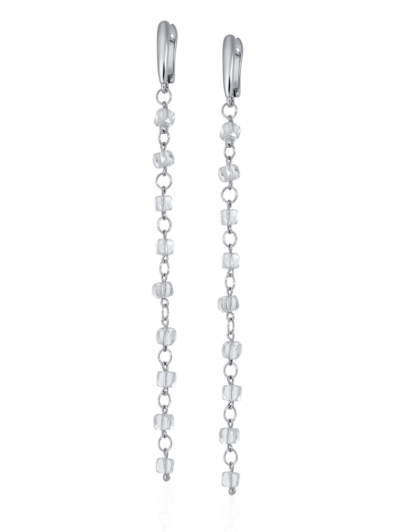 Серьги с подвесками, горный хрусталь