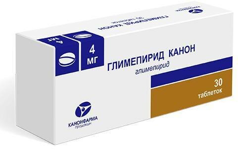 Глимепирид Канон, таблетки 4 мг, 30 шт.