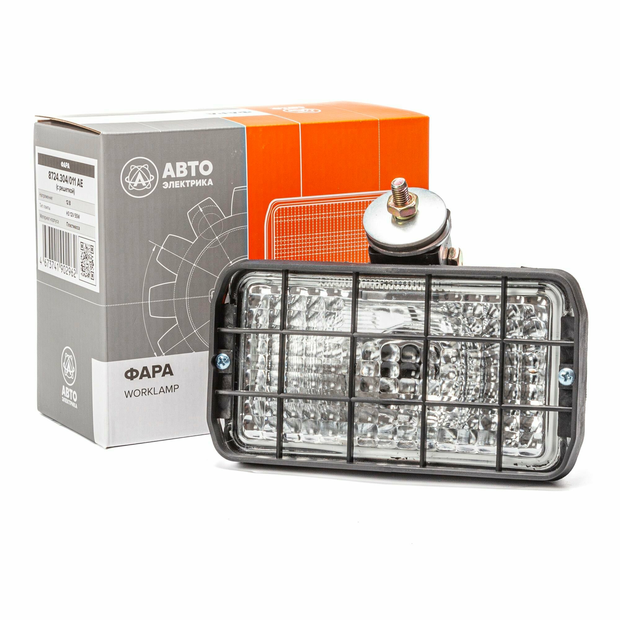 Фара рабочего освещения H3, прямоугольная 12/24В, для МТЗ, КЗК, ЧТЗ, Ростсельмаш ГАЗ ЗИЛ арт 8724304011AE АвтоЭлектрика