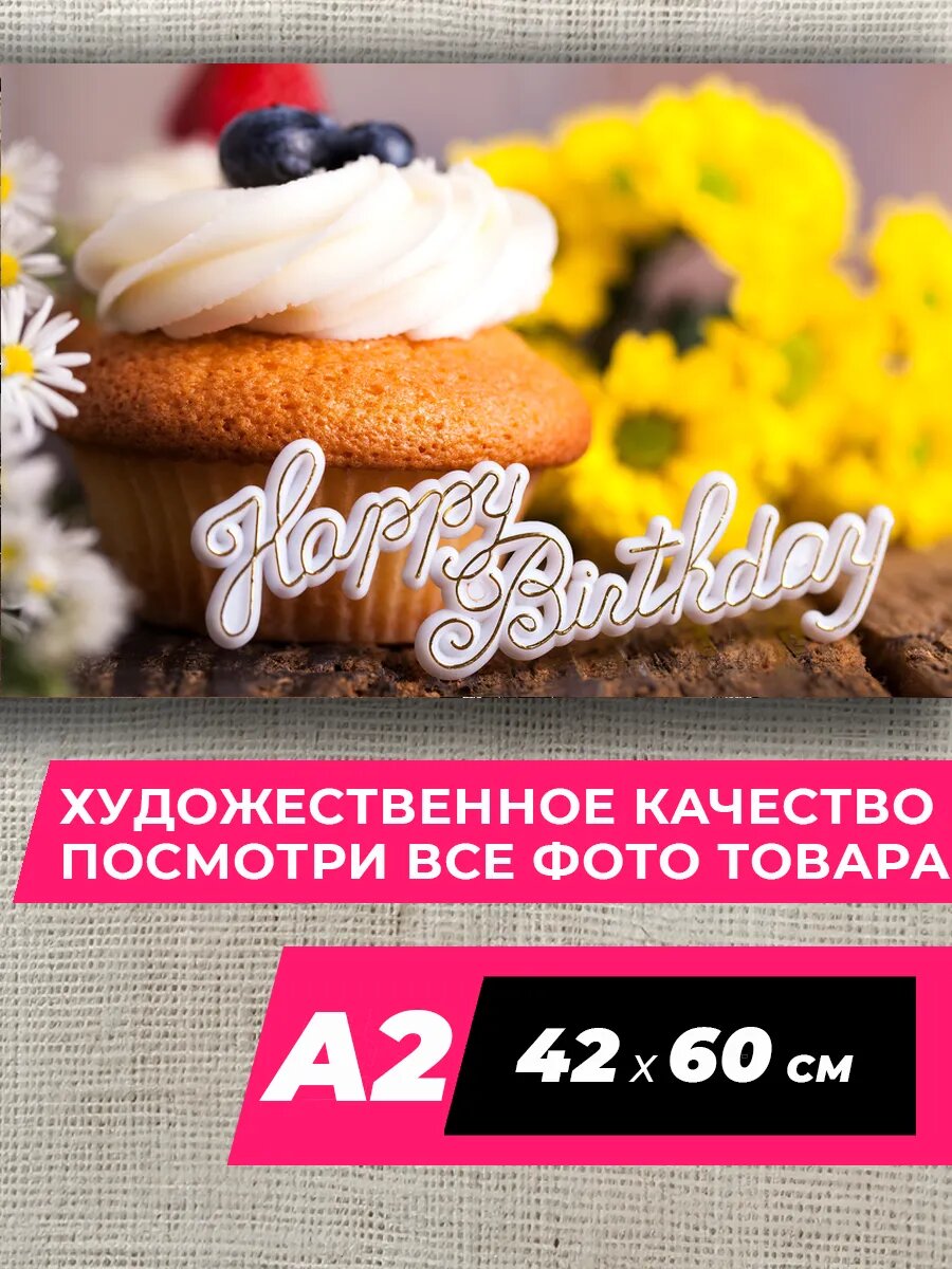 С днем рождения плакат на стену A2