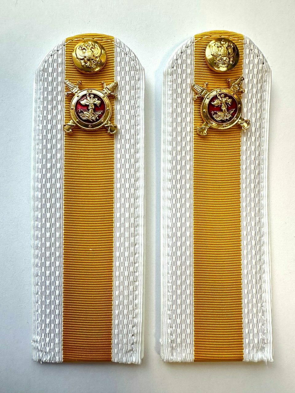 Погоны Полиции на рубашку белые галун Пластик Звание Старшина