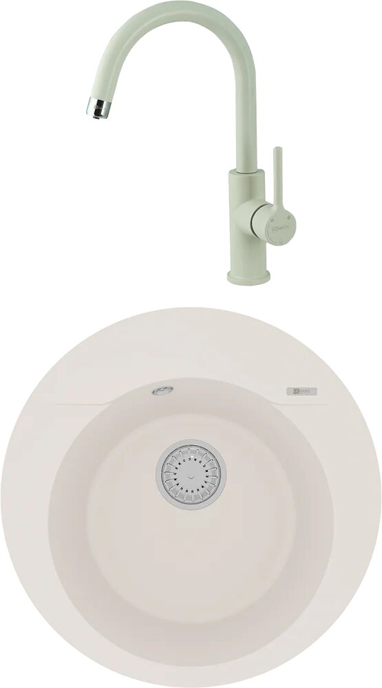 Комплект Мойка Lemark Sula 500 9910004, жасмин / Смеситель Comfort LM3073PJS, жасмин