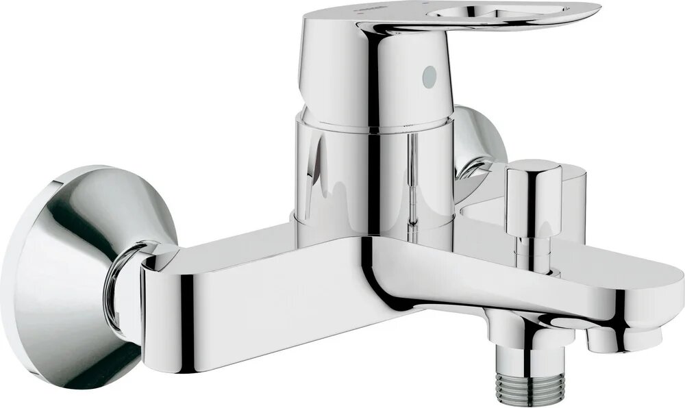 Смеситель для ванны с душем Grohe BauLoop 23341000 настенный, однорычажный, хром, глянцевый, латунный, без лейки, с керамическим картриджем