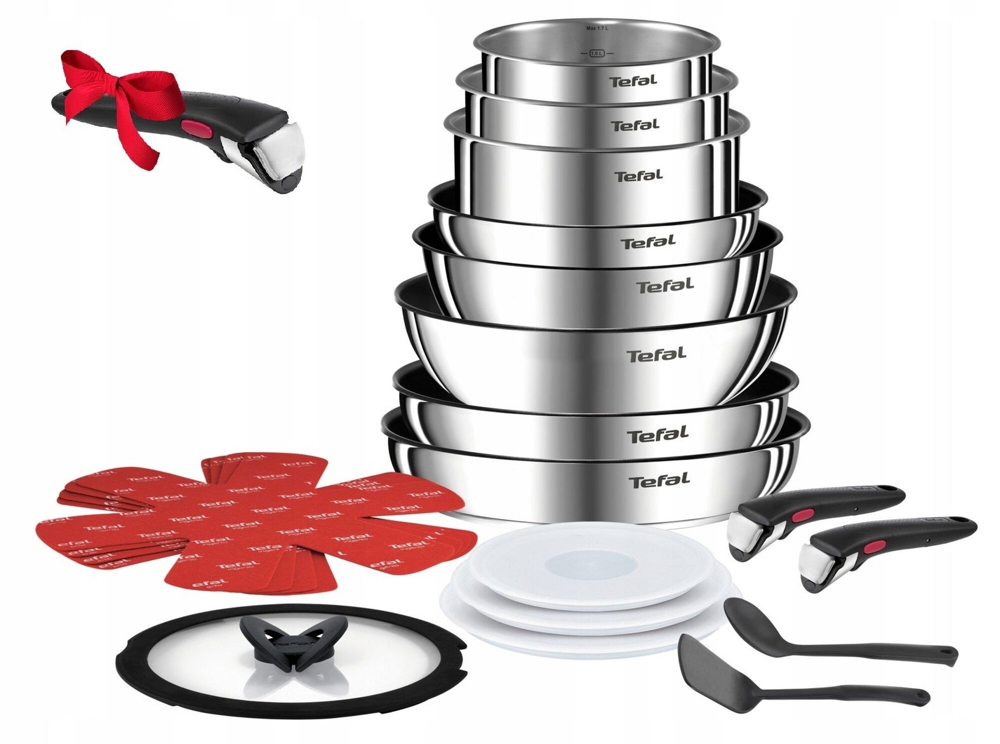 Набор индукционных кастрюль и сковородок Tefal Ingenio Emotion из 20 предметов + ручка Ingenio