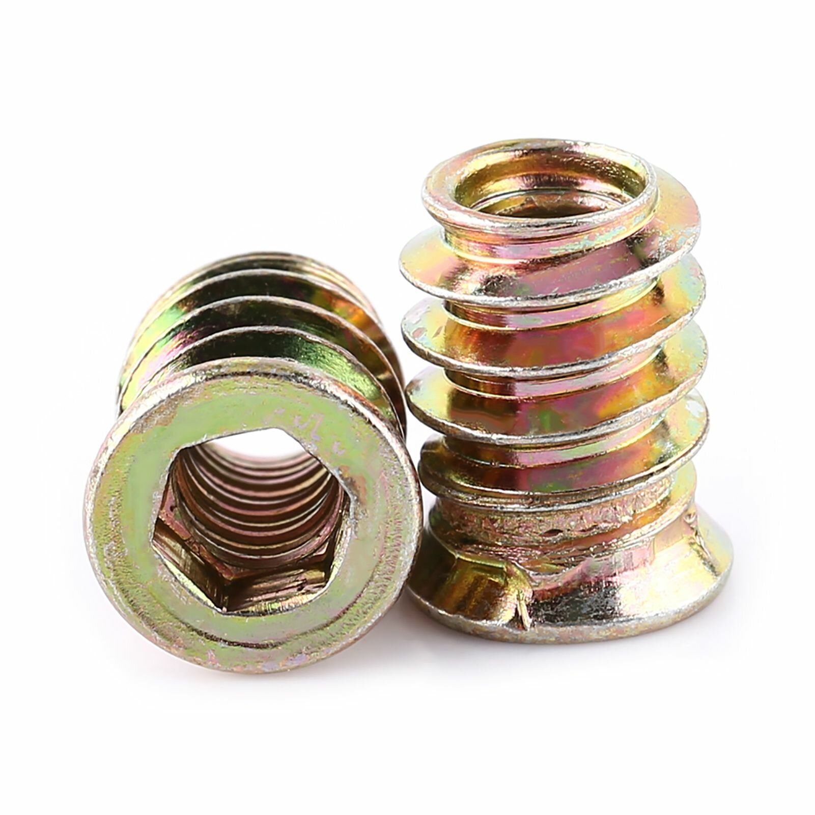 Гайка мебельная M6*15 мм с резьбой по дереву