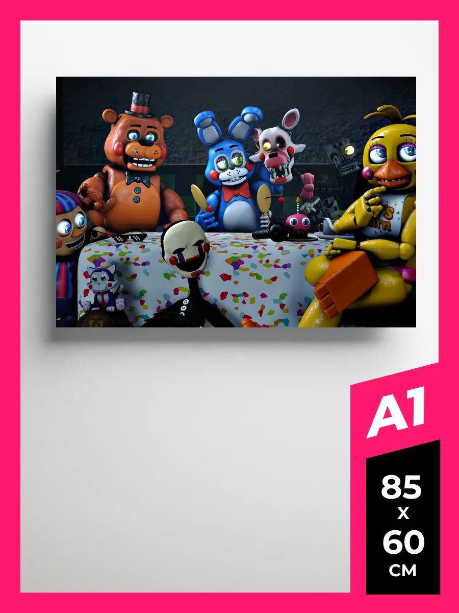 Постеры фнаф и плакаты FNAF Five Nights at Freddy’s 88, матовая фотобумага премиум качества