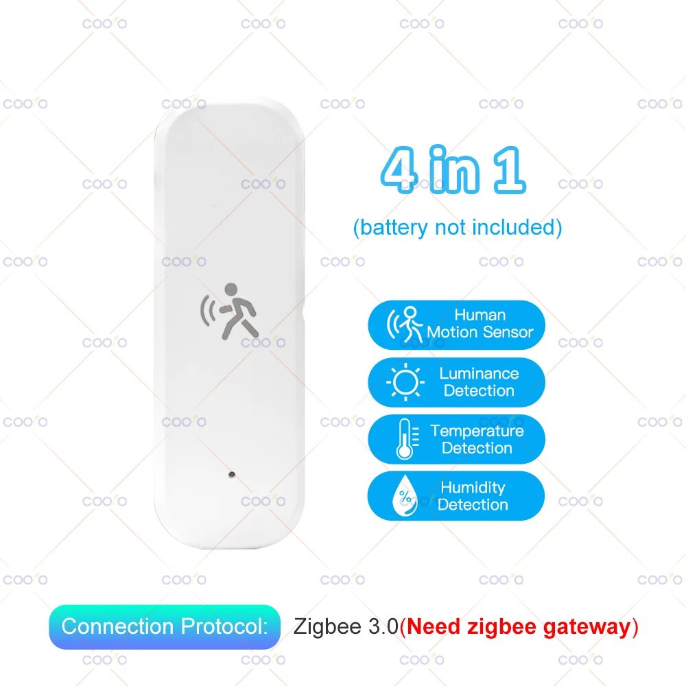 Датчик движения Coolo 4-в-1 Zigbee 3.0