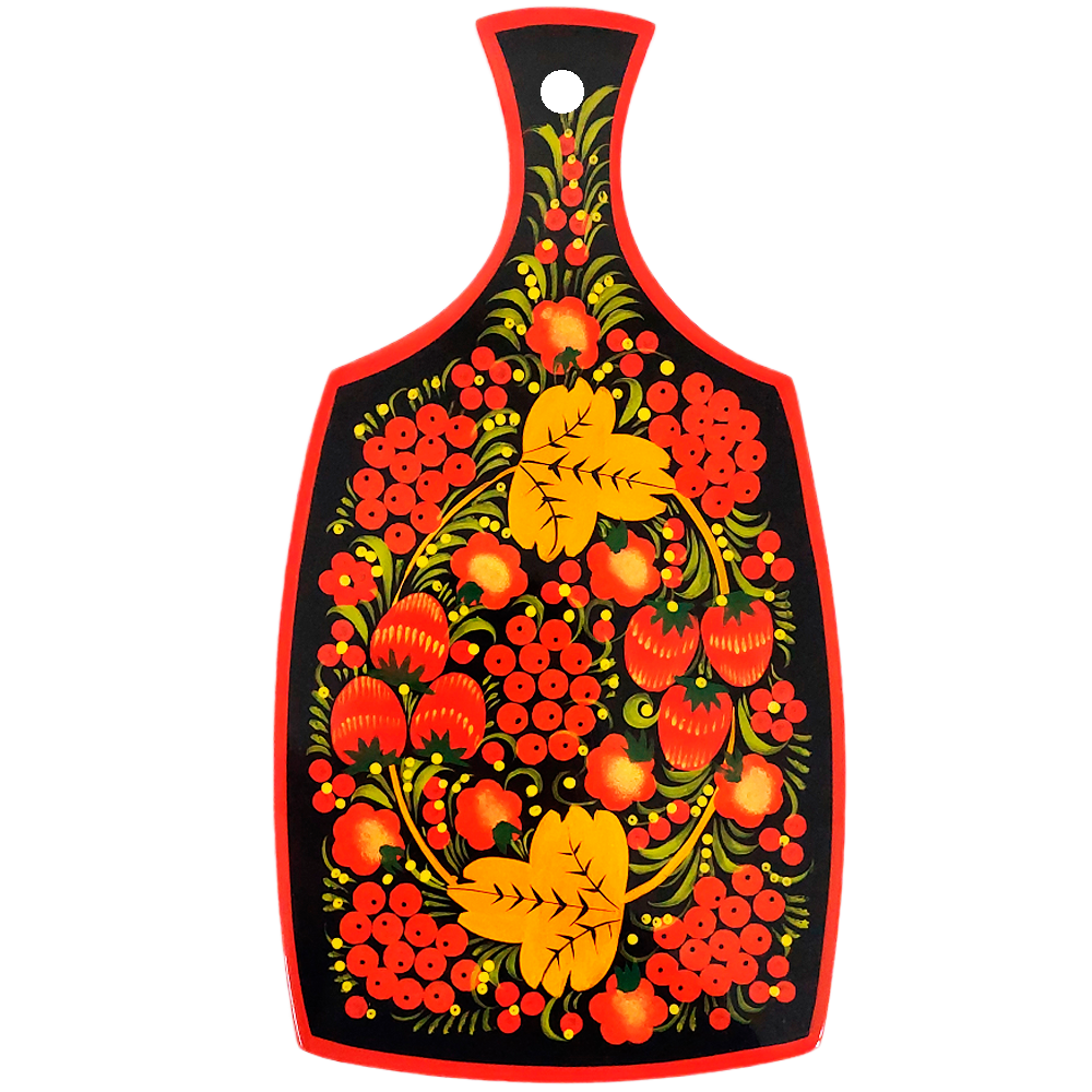 Доска разделочная деревянная ручной работы "Ягодки", хохлома