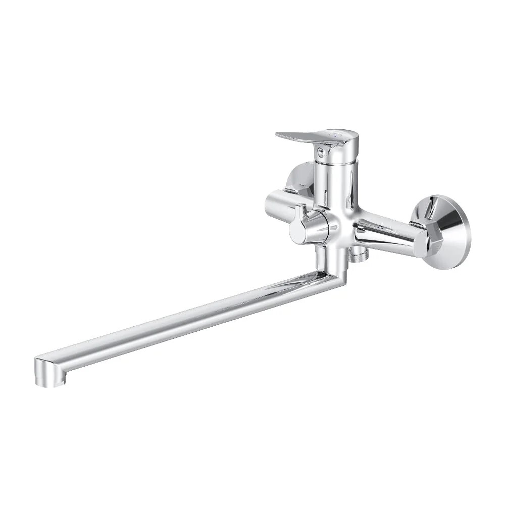 Смеситель с длинным изливом для ванны AM.PM Force F9F90200 поворотный, латунный, из нержавеющей стали, хром, глянцевый, смеситель для ванны с душем, рычажный