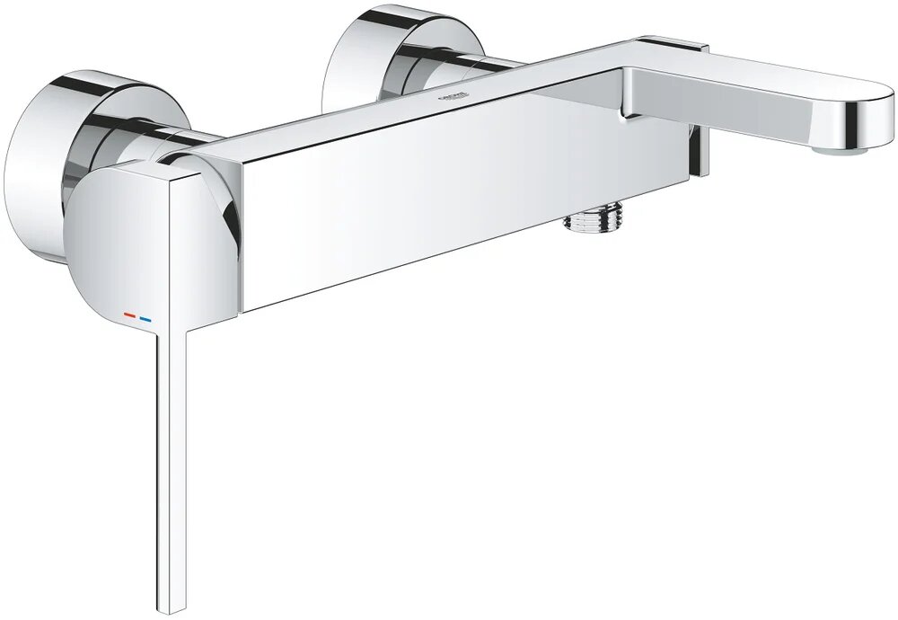 Смеситель для ванны с душем Grohe Plus 33553003 настенный, однорычажный, хром, глянцевый, латунный, без лейки, с керамическим картриджем
