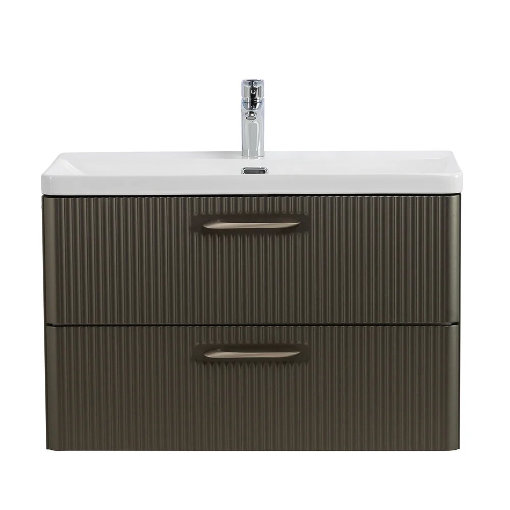 Тумба под раковину без столешницы BelBagno Due 80 подвесная, матовая, из МДФ, тумба для ванной, с ящиками, с доводчиками