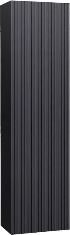 Шкаф-пенал для ванной Jorno Strong 33 подвесной, черный, 33 см, серый, матовый, с дверками, из МДФ