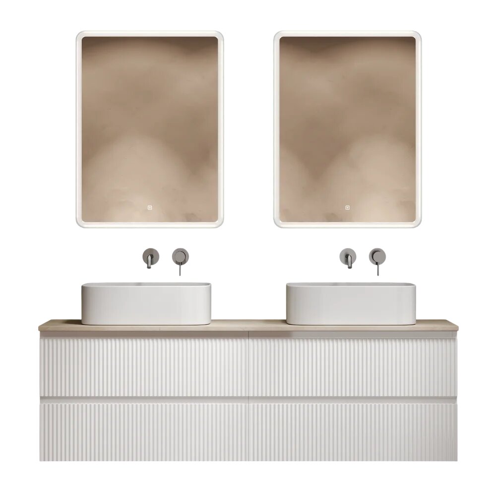 Мебель для ванной комнаты Sancos Snob R 160 bianco, столешница бежевая TT160A2, раковина CN6052