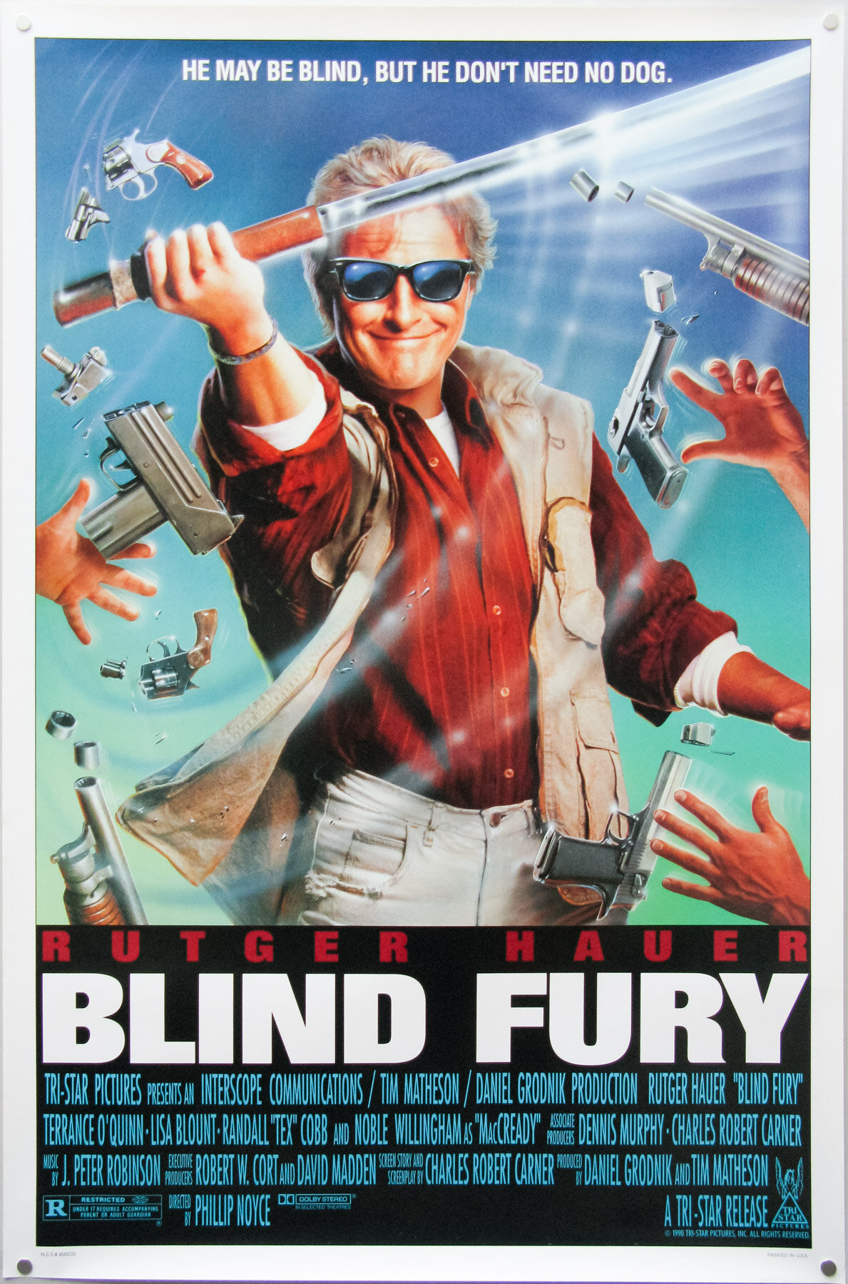 Плакат, постер Слепая ярость/Blind Fury (1989) на бумаге, размер 21х30см