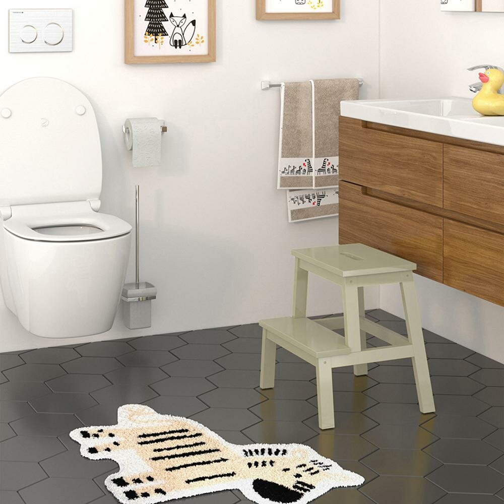 Ковер саванна микрофибра 50x80 см черно-белый