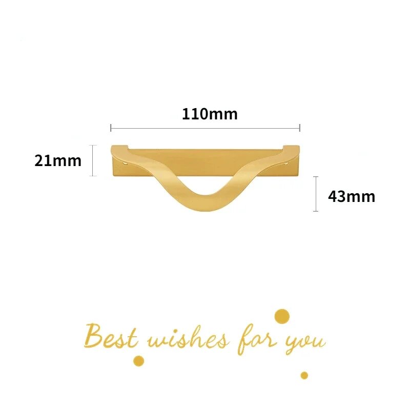 Латунная невидимая золотая ручка, дверная ручка шкафа, ручка ящика стола, современные ручки, мебельная фурнитура, кухонные аксессуары, C-5351-96mm
