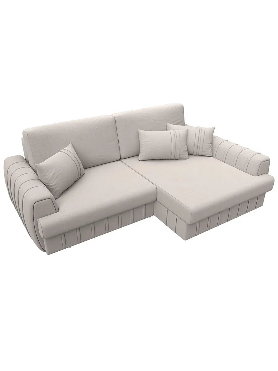 Диван угловой Монако, 240x93x163 см, со спальным местом 143х195 см, пружинный матрас, ящик для белья, угол справа, замша