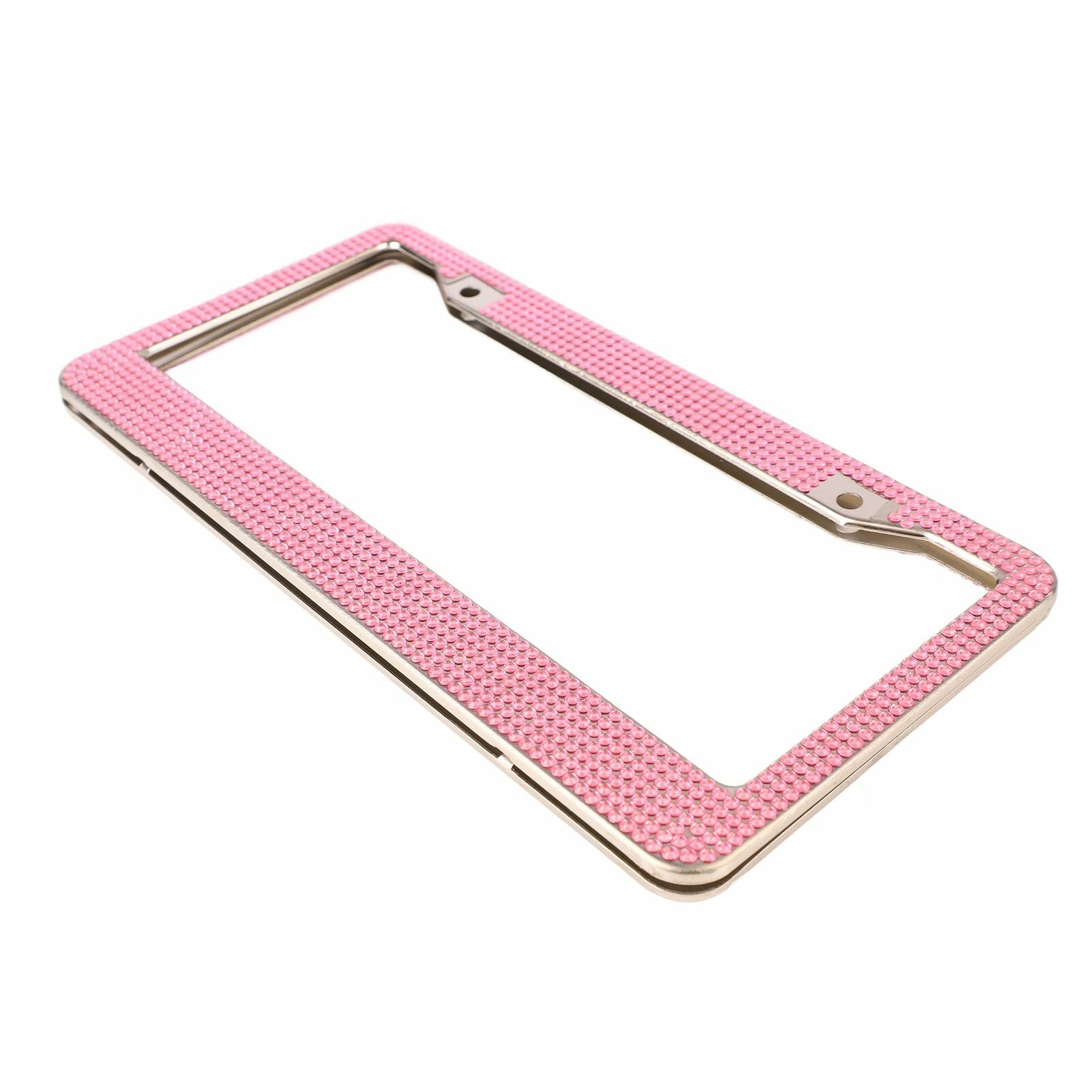2 шт. блестящие накладки на рамку номерного знака держатель номерного знака для женщин с розовыми стразами