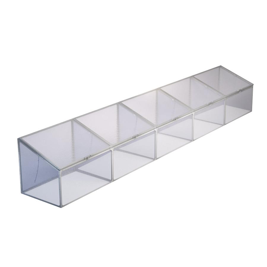 Парник из поликарбоната Delta-Park GH-S, металлический каркас, 0,7х5 метров