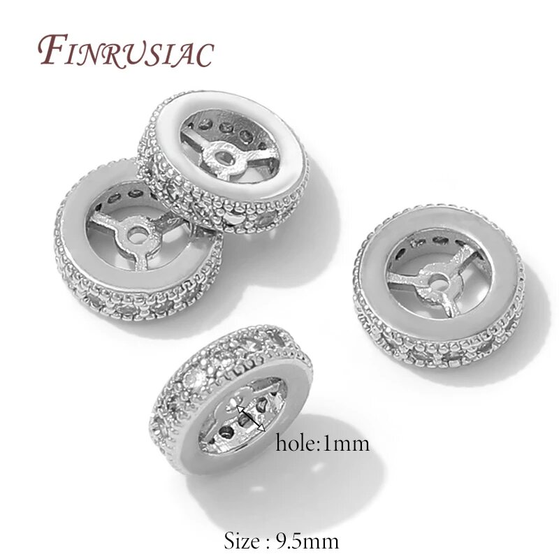 Бусины-разделители FINRUSIAC, серебряные, Rhodium Plated, 9.5mm