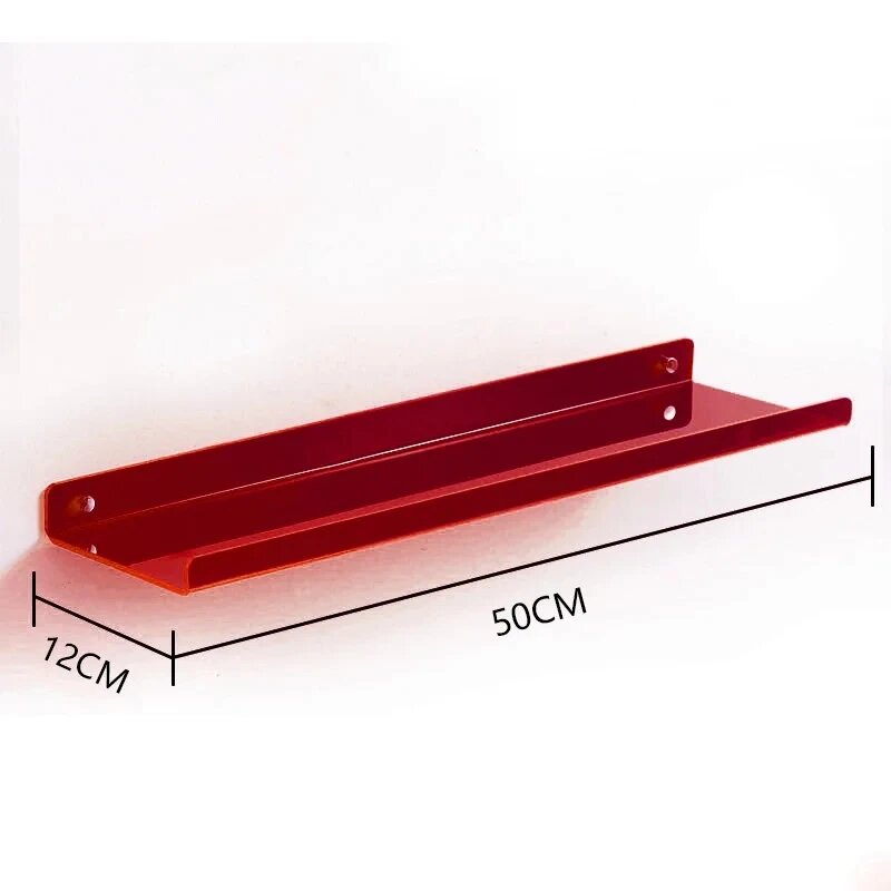 Цветные акриловые полки Красный, Red 50x12cm