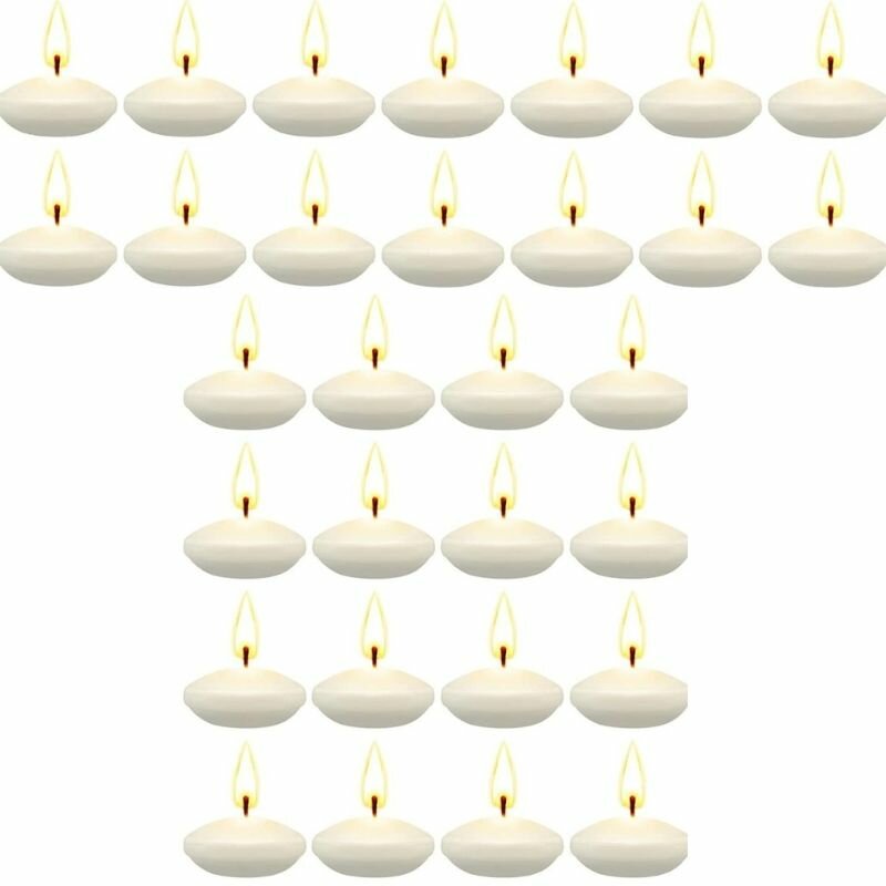30 шт, рождественские плавающие свечи без запаха-молочно-белый плавающий воск