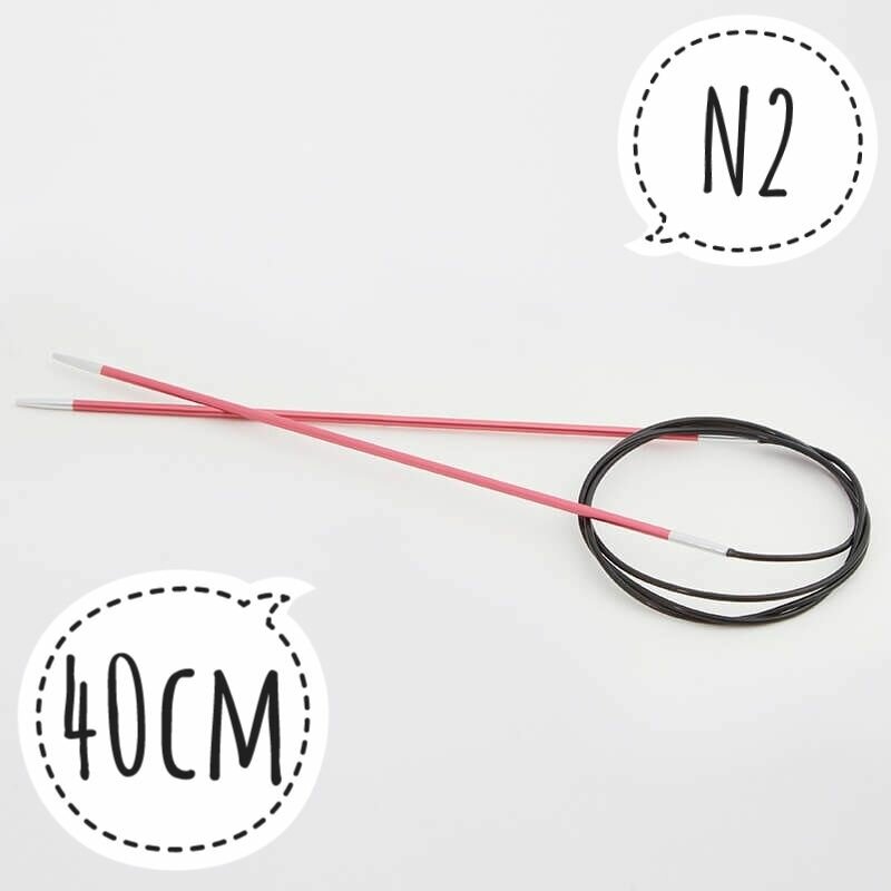 KnitPro спицы Zing круговые (40 см) №2 коралл 47061