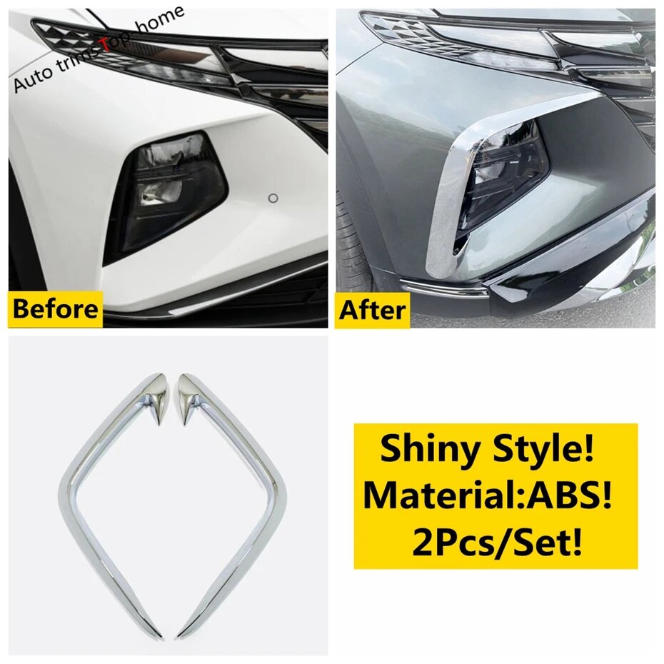 ABS передняя противотуманная фара, лампа для бровей, ветровой нож, декоративные полоски, накладка для Hyundai Tucson NX4 2021-2023, аксессуары для стайлинга автомобилей, Shiny Style