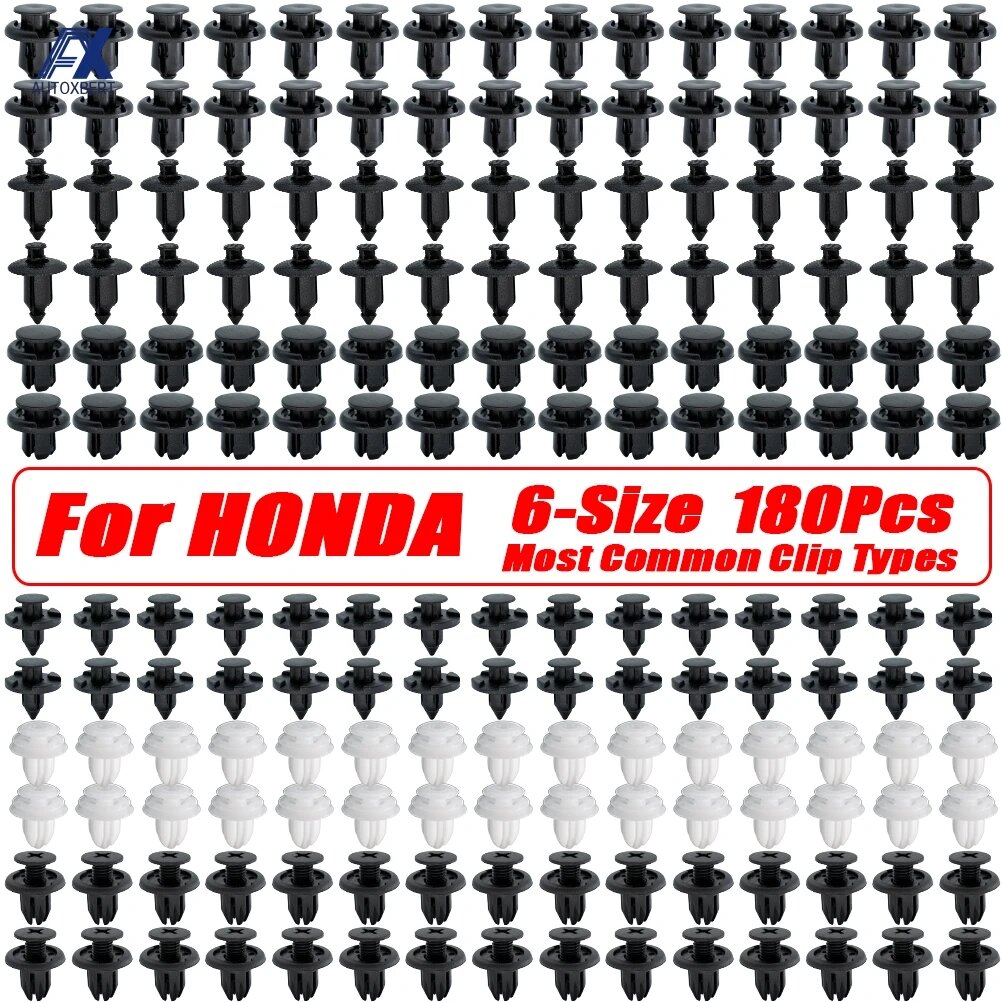 180X кнопочные заклепки, зажимы для обшивки дверей автомобиля, решетка бампера, брызговики, фиксатор крепежа, комплект для Honda Civic Accord CR-V, винт
