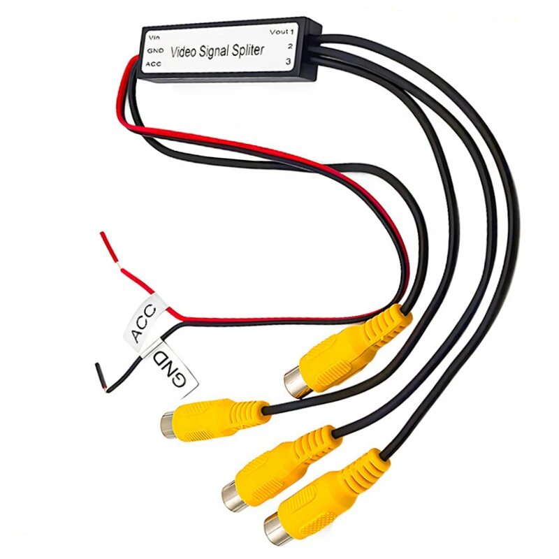 Разветвитель видеосигнала, от 1 до 3 выходов, усилитель видео RCA, разветвитель для автомобильного ТВ, DVD, видеонаблюдения, 1 вход, 3 выхода, 1pc