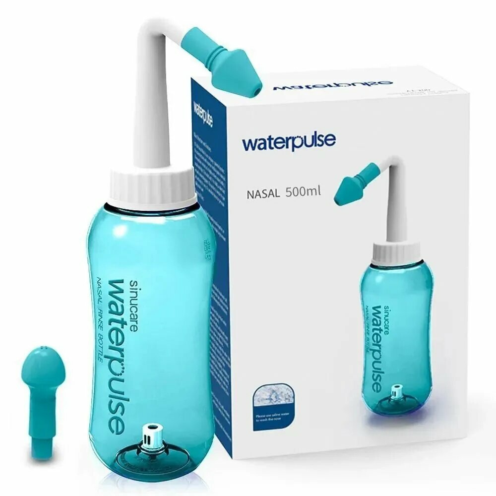 Портативный ирригатор для носа WATERPULSE YT-300, комплект с двумя насадками, промывание при насморке и аллергии, 300/500 мл