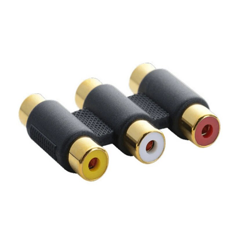 AV-переходник FVJVYE RCA «мама» на «мама» golden 3RCA, 1pcs