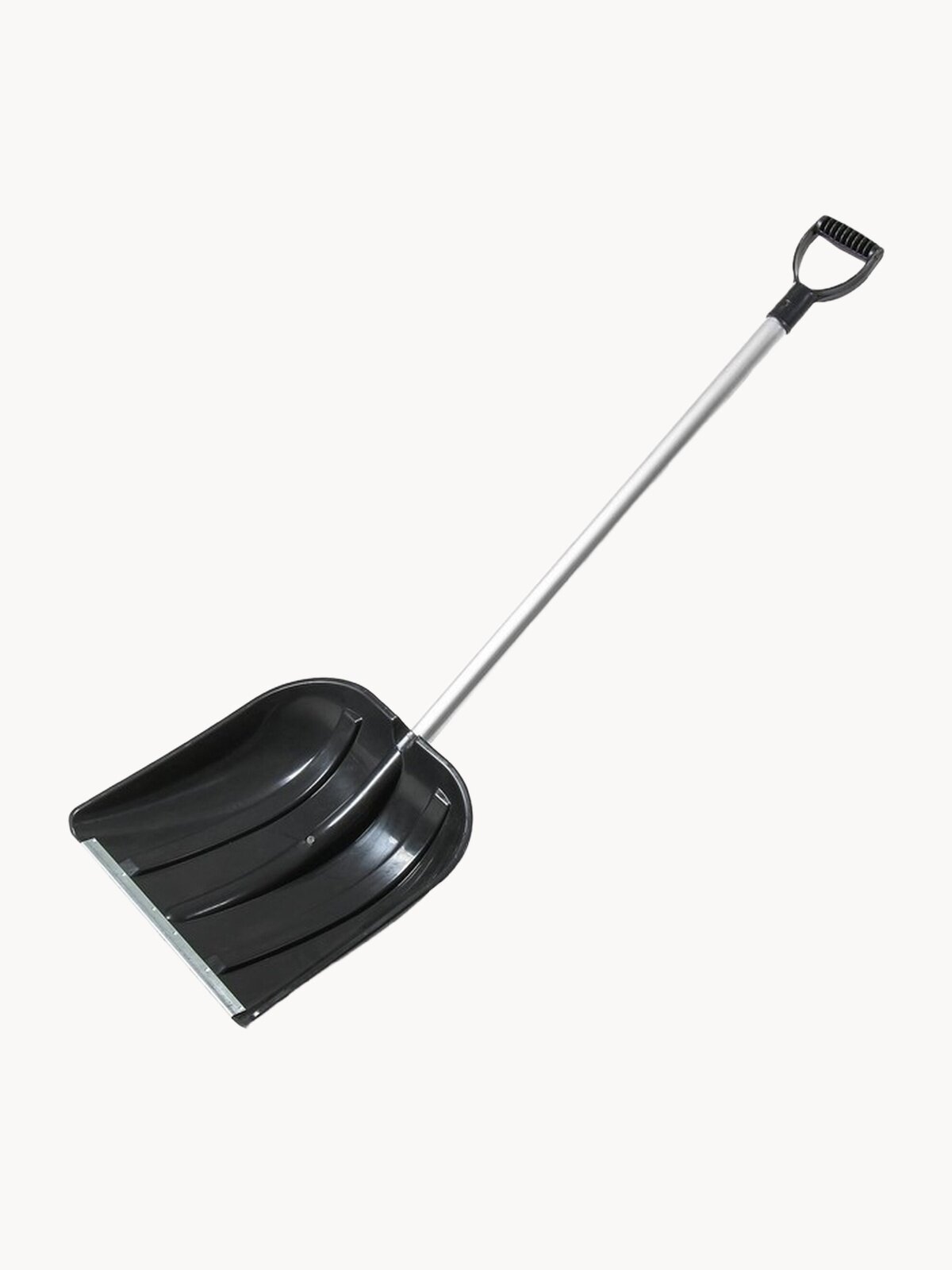 Лопата для уборки снега, пластиковый ковш 410 × 418 мм, оцинкованная планка, алюминиевый черенок, «Метель»