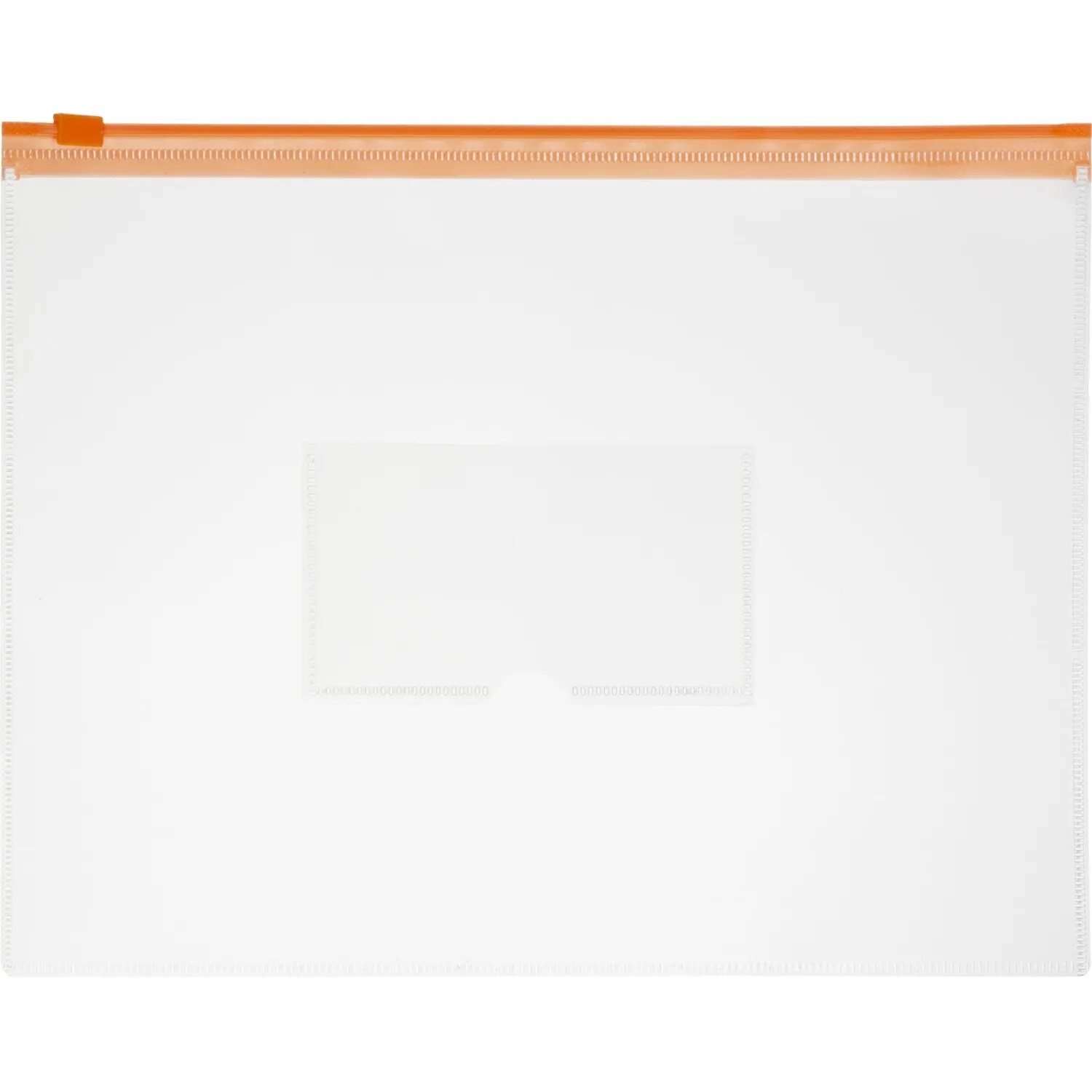 Папка-конверт на молнии А5 150мкм прозрачн, с карманом д/визитки 10шт/уп