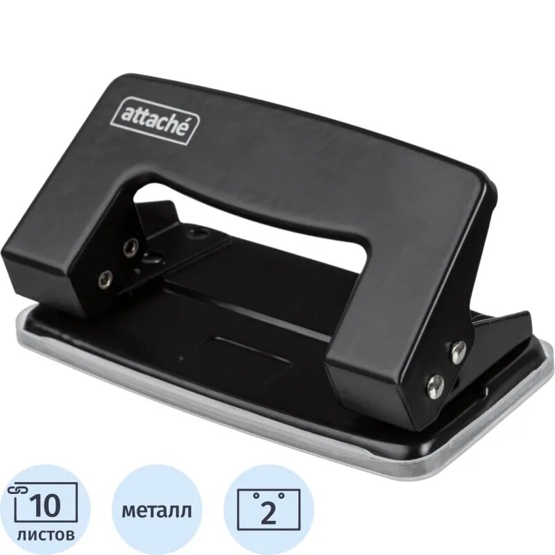 Дырокол ATTACHE 6304 до 10л, металл, черный