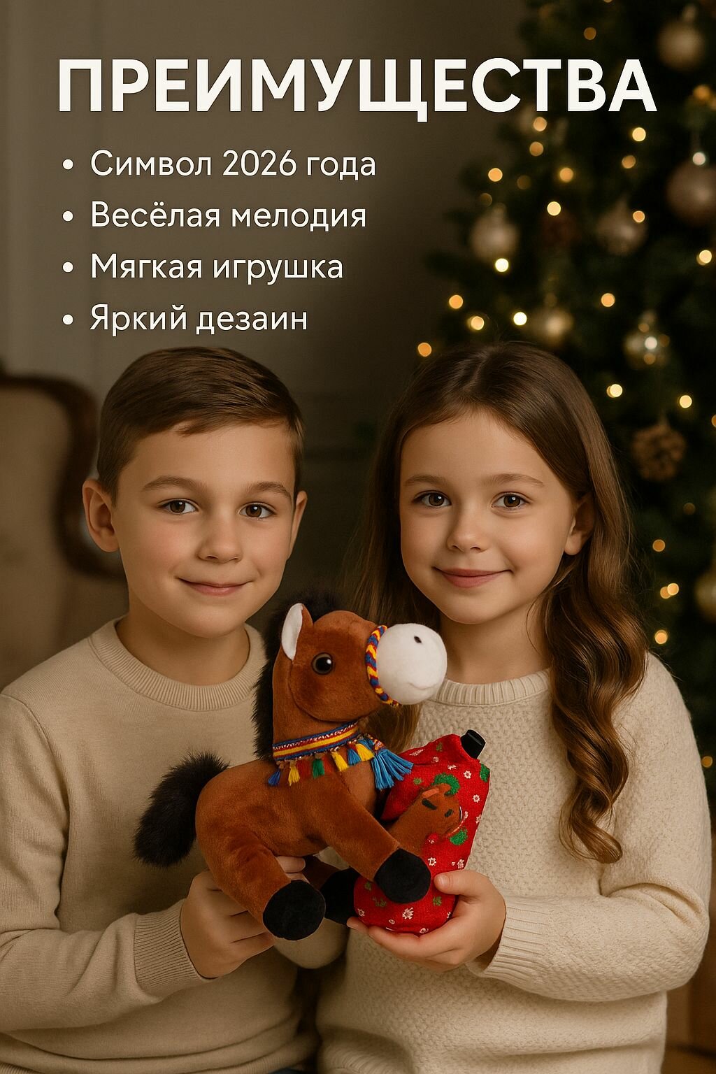 Лошадка символ года с музыкальной копилкой