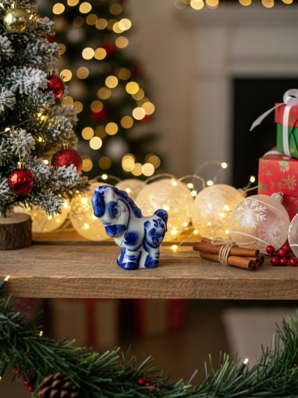 Статуэтка Лошадь символ 2026 года фарфор гжель ручная работа