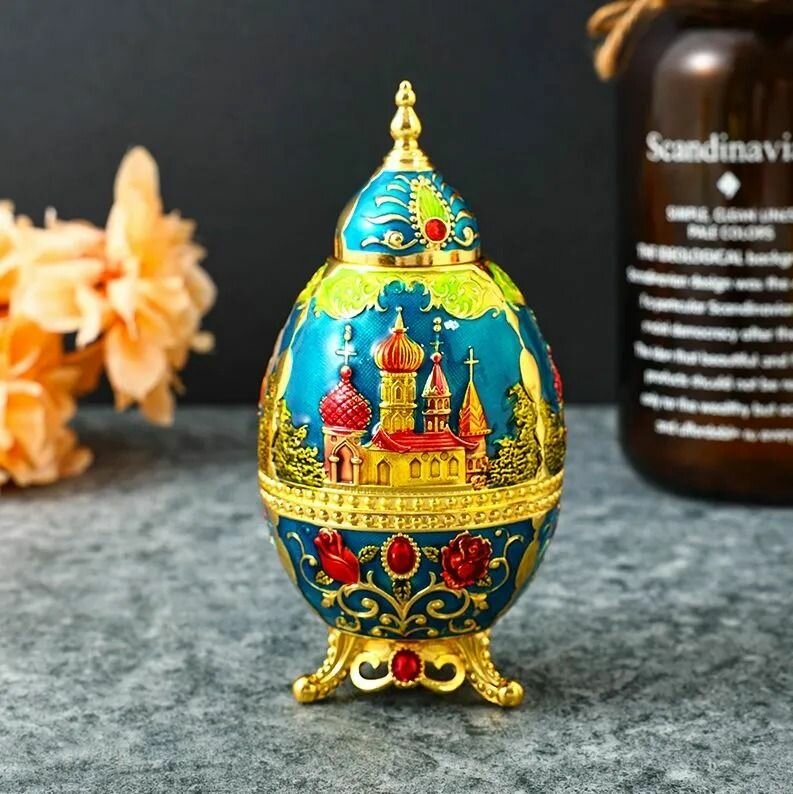 Подставка для зубочисток " Кремль " Синяя металл 2в1 открывашка