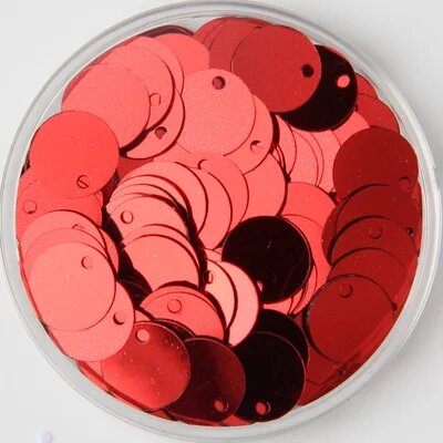 Пайетки 15 мм, бордовые, Red, 120 шт.