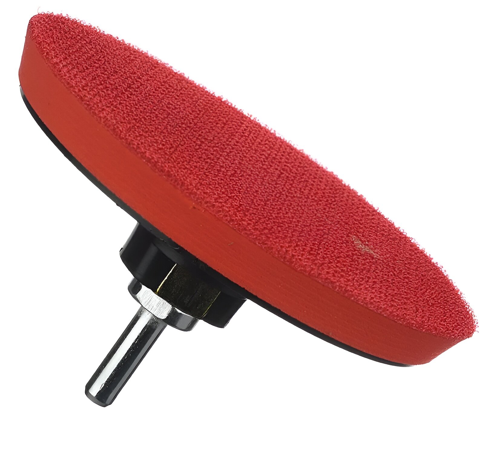 Насадка для дрели и УШМ (толстая )тарелка опорная жесткая 5мм с липучкой под полировальный круг 125мм