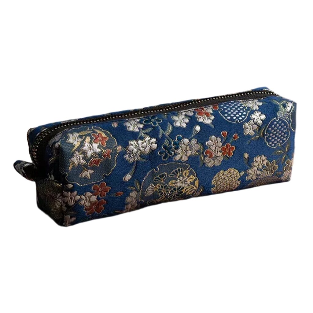 Ретро Вышитый Пенал Из Хлопчатобумажной Льняной Ткани Сумка Для Карандашей Большой Емкости Сумка-Органайзер Для Ручек Для Школьных Офисных Путешествий