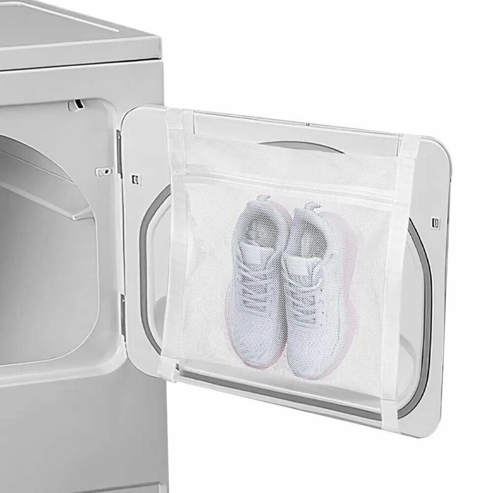 Многоразовый сетчатый мешочек для сушки обуви с замыканием и ремнем, предназначенный для крепления на дверь сушилки, универсальный для большинства моделей сушилок