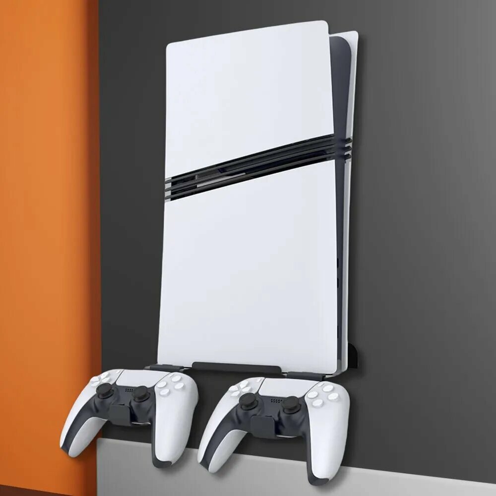 Настенный универсальный кронштейн для PS5 Pro/Slim с держателем для геймпадов