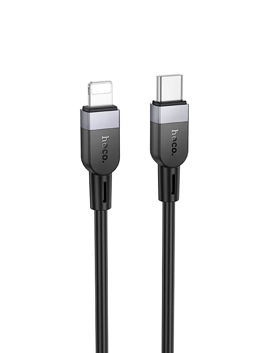 Кабель Hoco X109 Type-C to Lightning силиконовый, PD, 27W, 2 метра, черный (для iPhone 14, 13, 12, 11 и ранее)