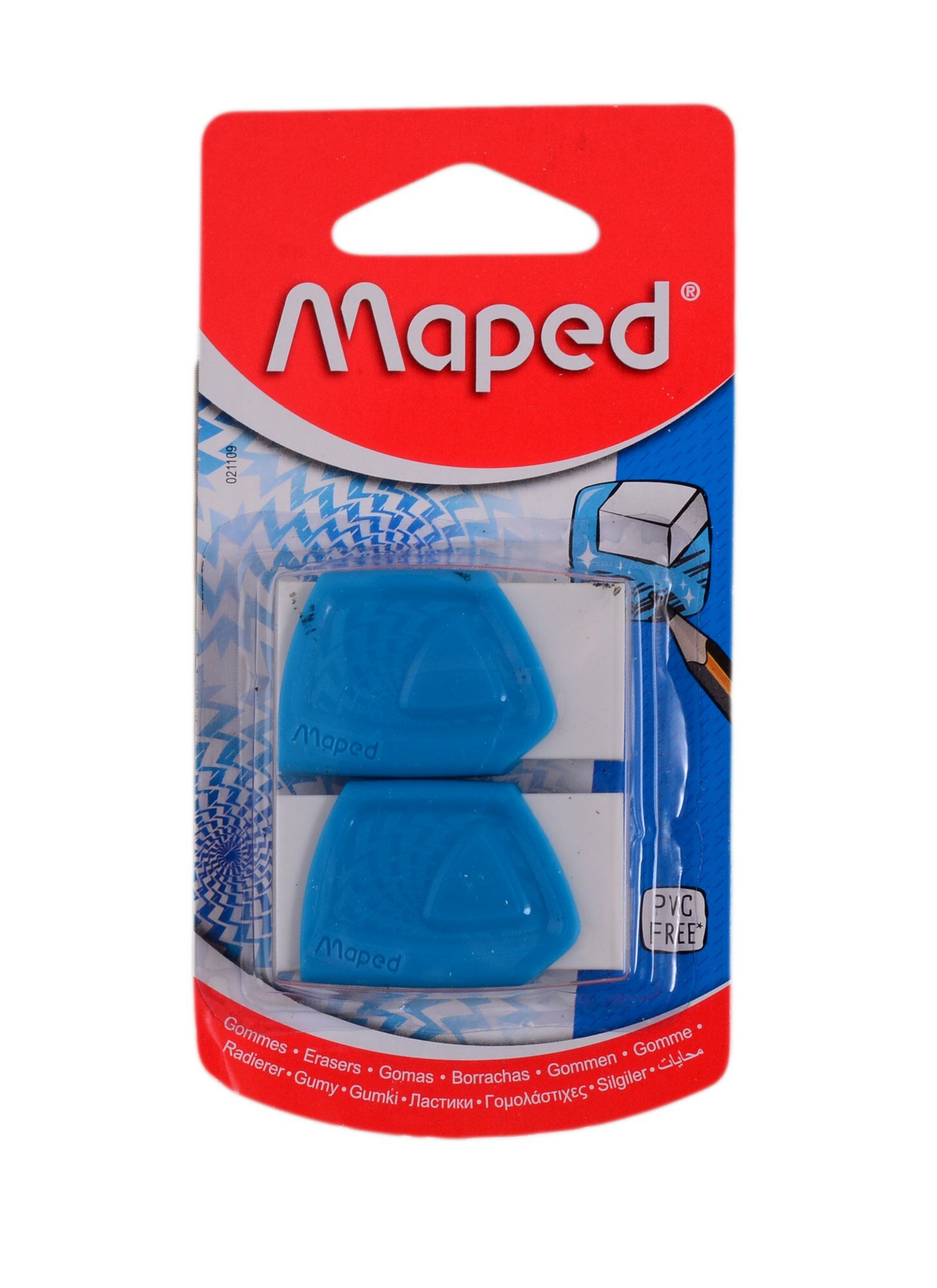 Ластик 02шт "Precision" блистер, Maped