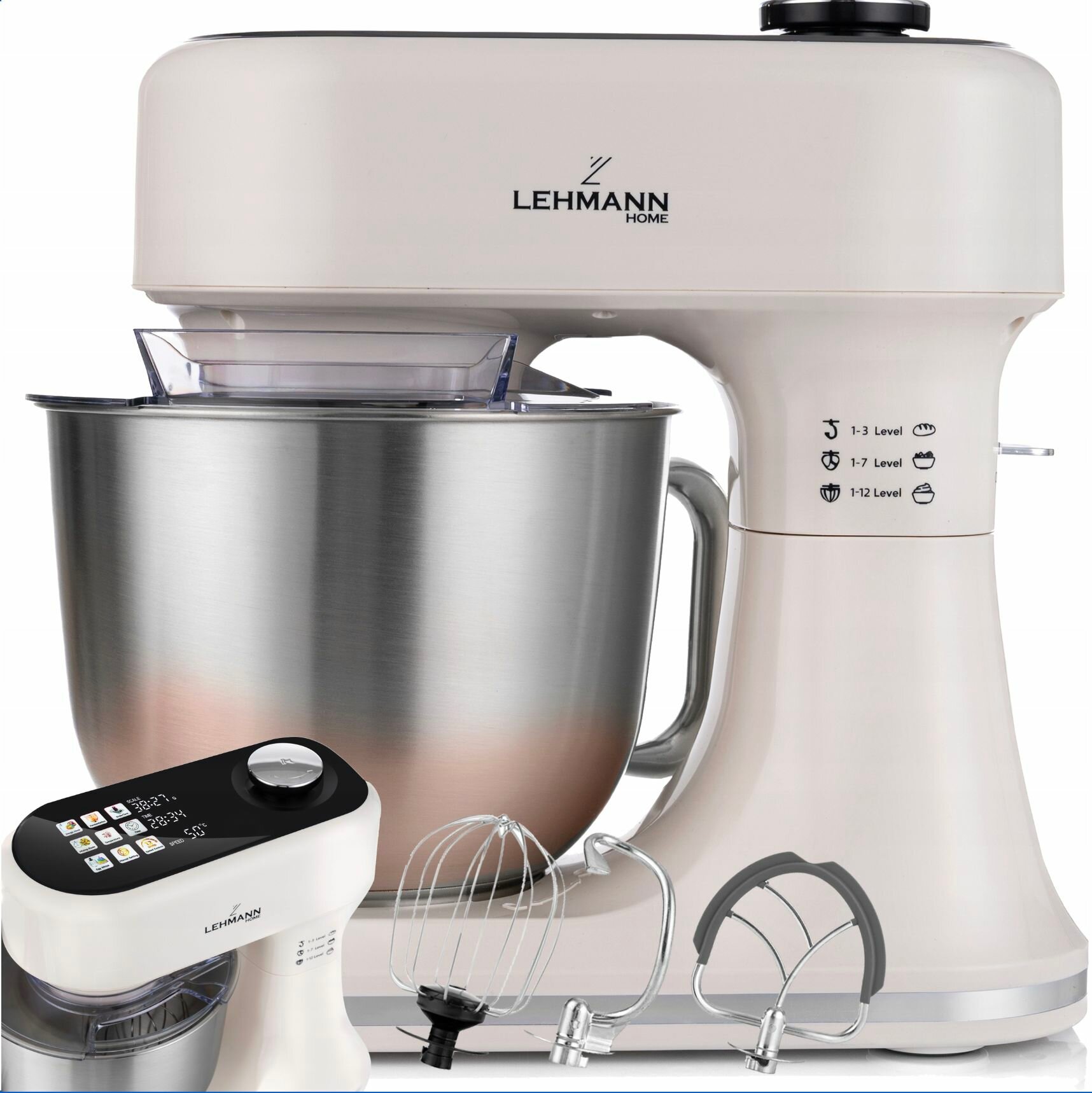 Планетарный робот Lehmann, кухонный миксер, нагревательная чаша, весы, 1500Вт