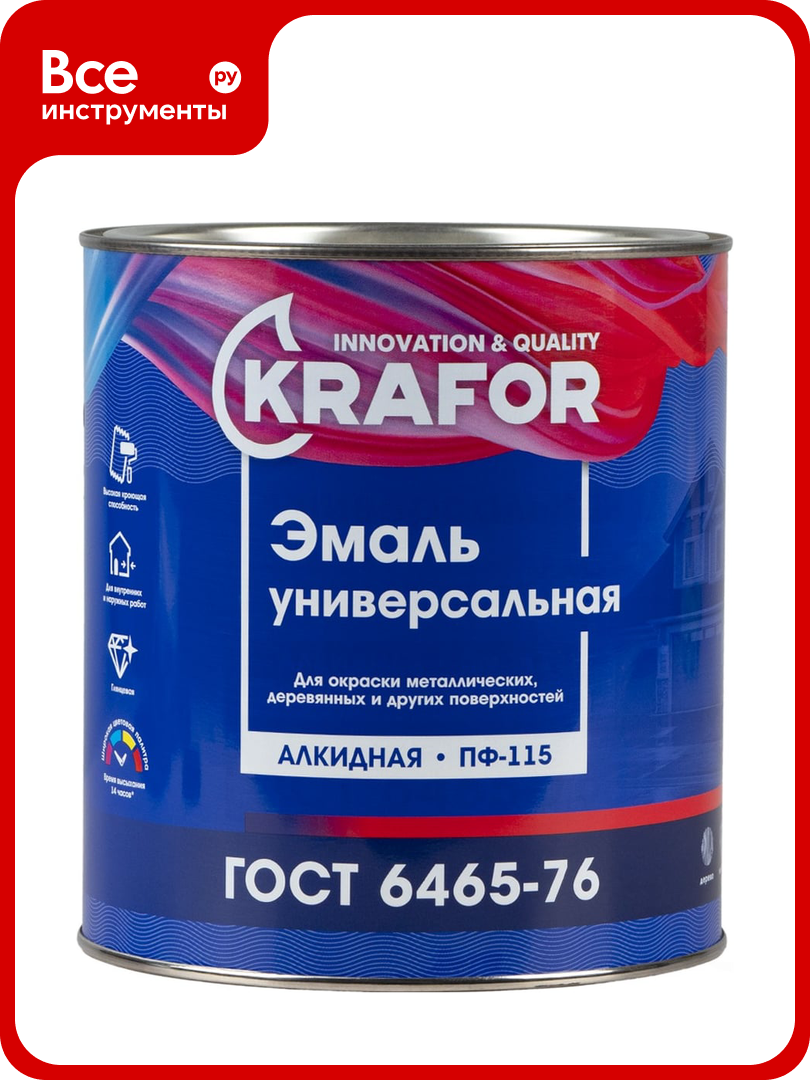 Универсальная эмаль Krafor ПФ-115 шоколадная 2.7 кг 6 25973